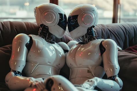 Love Beyond Circuits Androids Find Connection Premium Ai Generated Image