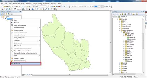 คลิกขวาที่ชั้นข้อมูล เลือก Properties