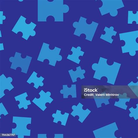 파란색 배경에 퍼즐 아이콘 고립 된 완벽 한 패턴의 파란 조각입니다 현대 플랫 비즈니스 마케팅 금융 인터넷 개념입니다 벡터 일러스트 0명에 대한 스톡 벡터 아트 및 기타