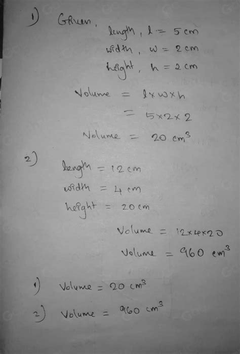 Solved Learning Task 8r Find The Volume Using The Given Dimensions