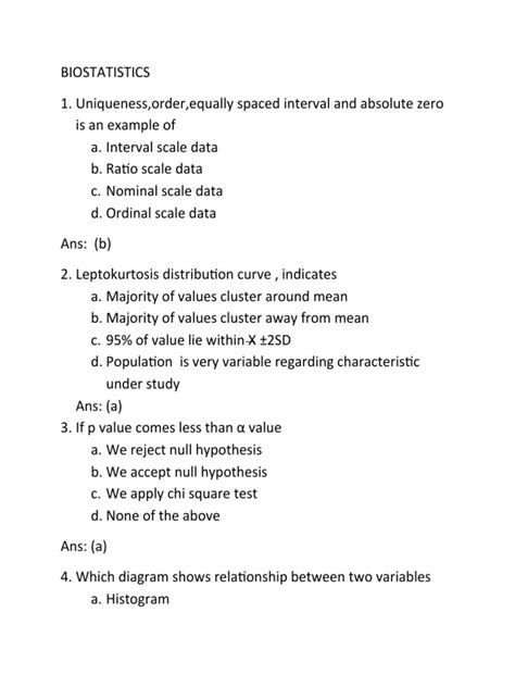 Biostatistics Mcqs Pdf Teaching Methods And Materials Computers