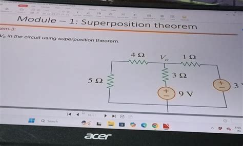 module 1 superposition theorem problem 3 find vo in the circuit using