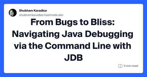 Shubham Karadkar On Linkedin From Bugs To Bliss Navigating Java Debugging Via The Command Line