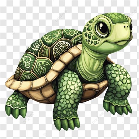 Cute Green Turtle Clipart Illustration Cute Cartoon Turtle Green