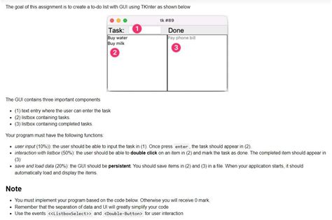 Solved The Goal Of This Assignment Is To Create A To Do List Chegg