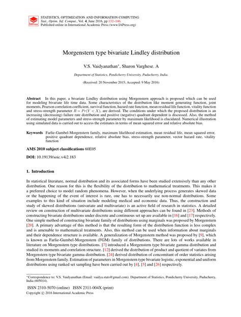 Pdf Morgenstern Type Bivariate Lindley Distribution