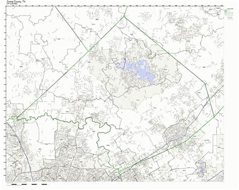 Comal County Texas Tx Zip Code Map Not Laminated Office