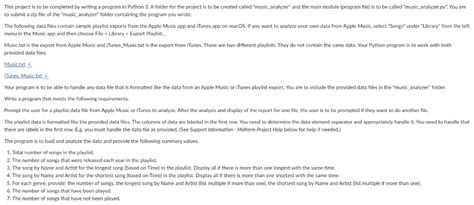 Solved Given 2 Files Musictxt And Itunesmusictxt To