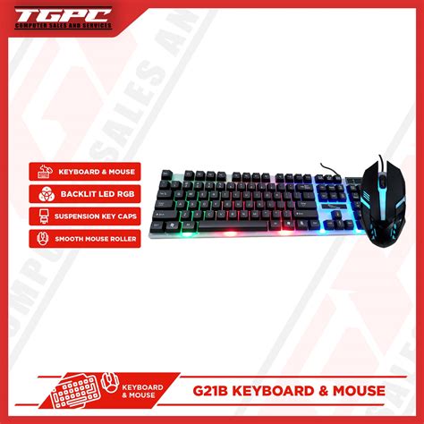 G21b Wired Usb Keyboard And Mouse Luminous Led Lights Shopee Philippines