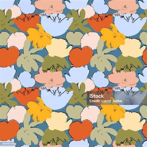 미니멀한 손으로 그린 꽃 패턴입니다 직물 또는 책 표지 제조 벽지 인쇄 선물 포장 및 스크랩북에 적합합니다 1960 1969 년에 대한 스톡 벡터 아트 및 기타 이미지