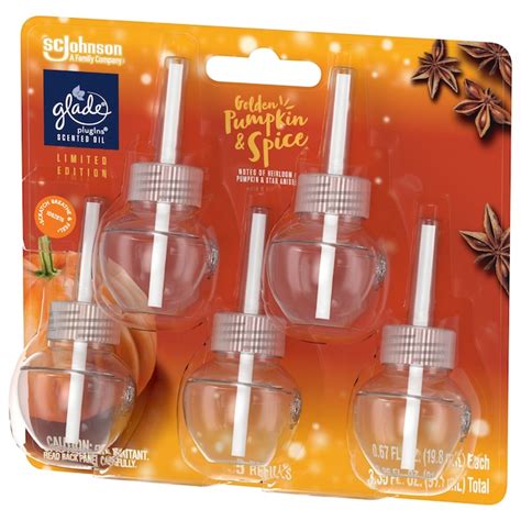 Glade 067 Oz Golden Pumpkin Spice Refill Air Freshener 5 Pack 363971
