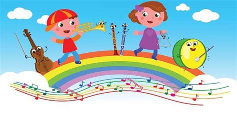 만화 악기와 어린이 로열티 프리 벡터 이미지 Freeimages