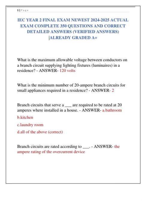 IEC YEAR FINAL EXAM NEWEST ACTUAL EXAM COMPLETE QUESTIONS AND CORRECT DETAILED ANSWERS