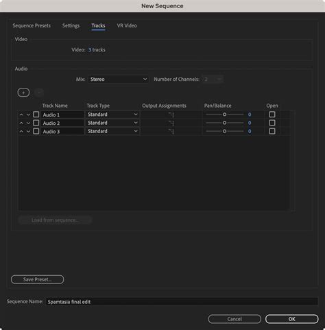 Premiere HD Sequence Settings Pop