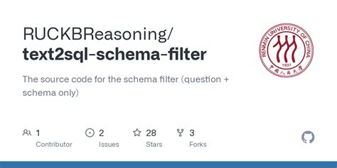 Pull Requests · Ruckbreasoningtext2sql Schema Filter · Github