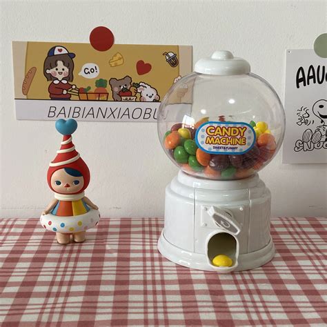 여아용 화이트 캔디 기계 귀여운 하트 캔디 보관 캔 선물 장식품 어린이 숨겨진 안전 타이어 장식 레트로 홈 데코 Aliexpress