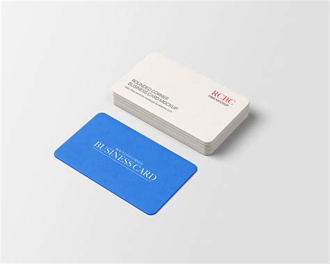 Free Rounded Corner Business Card Mockup Behance