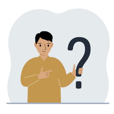 Premium Vector A Man Is Holding A Question Mark Symbol Ask Questions