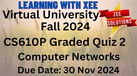 cs610p computer networks graded quiz 2 fall 2024 virtual university of