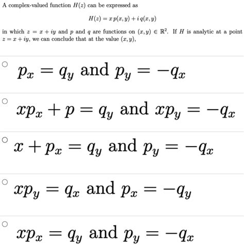 solved a complex valued function h z can be expressed as
