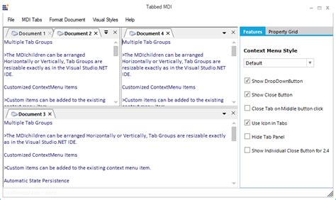 Styles Settings In Windows Forms Tabbedmdi Control Syncfusion