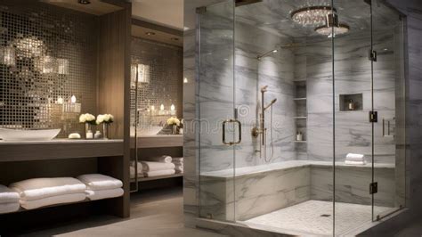 Floor Glass Walk In Shower Stock Illustration Illustration Of