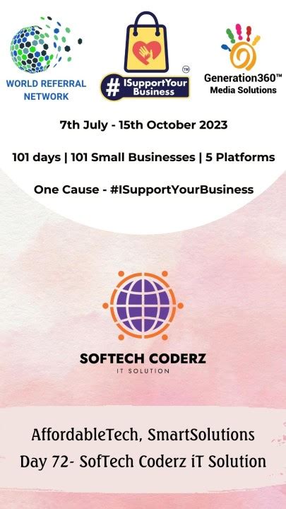 I Support Your Business On Linkedin Day 72 Softech Coderz It Solution Krishna Sawale