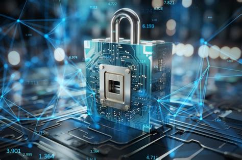 Premium Ai Image Digital Padlock Integrated Into Circuit Board