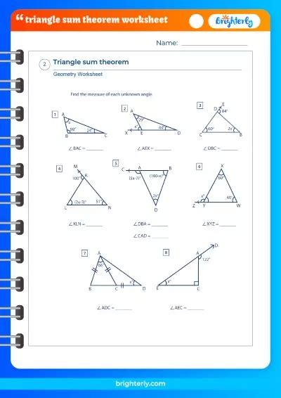 Printable Triangle Sum Theorem Worksheets PDFs Brighterly
