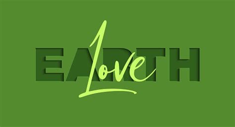 포스터 광고 배너 사이트 장식 제안 프로모션 전단지 브로셔 소셜 미디어 게시물에 대한 단어로 자른 벡터 종이 공예는 녹색 배경에 스타일을 잘라 지구를 사랑하십시오 0명에