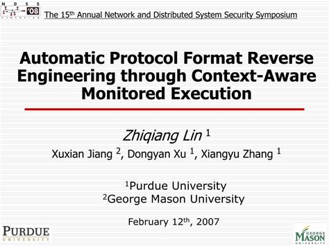 Ppt Automatic Protocol Format Reverse Engineering Through Context Aware Monitored Execution