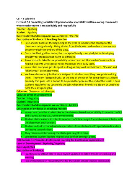 Cstp 2 Evidence Pdf Teachers Learning