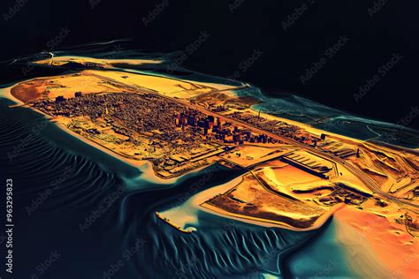 Technical Aerial Visual D LiDAR GIS Aerial Map Satellite Scan Model Isolated Showing Walvis