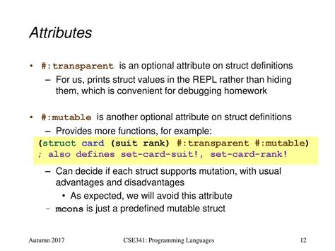 Cse341 Programming Languages Lecture 16 Datatype Style Programming With Lists Or Structs Dan