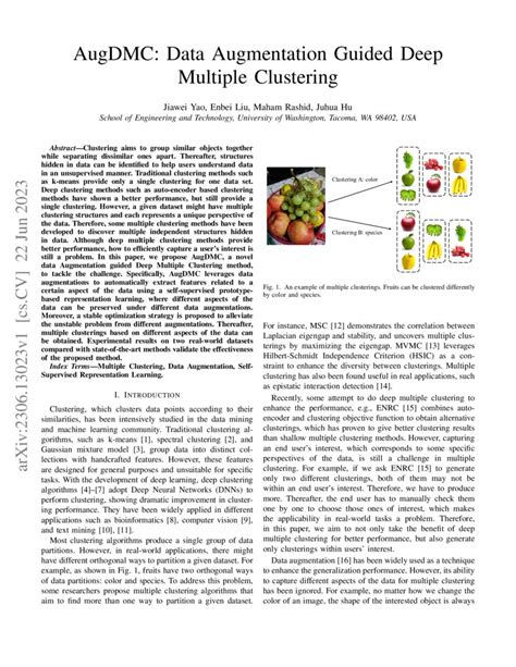 augdmc data augmentation guided deep multiple clustering deepai