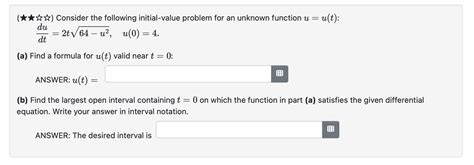 Solved ϖϖ Consider the following initial value Chegg com