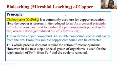 Bioleaching Of Copper Youtube