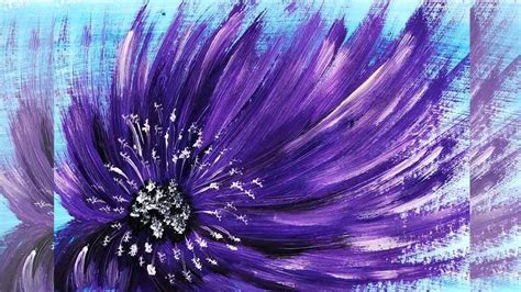 Как нарисовать цветок гуашью Как нарисовать интерьерную картину Рисуем цветок Youtube