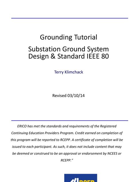 Grounding Tutorial Substation Ground System Design And Standard Ieee 80 Pdf Corrosion