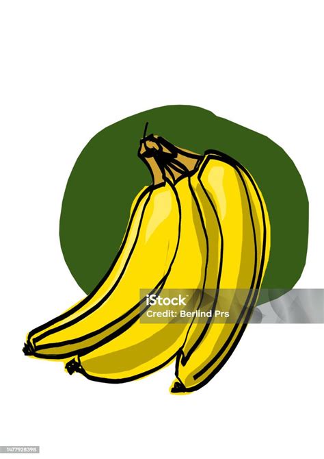 종이에 아크릴 단일 윤곽선의 미니멀리즘 스타일을 가진 바나나 과일의 그림 건강한 생활방식에 대한 스톡 벡터 아트 및 기타 이미지 건강한 생활방식 건강한 식생활 과당