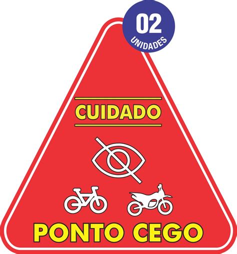 2 Adesivos Triângulo Cuidado Ponto Cego Comunikbr