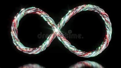 Glow Glass Sign Infinity On Black Back 3d Stock Illustration