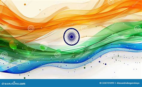 Vibrant Indian Flag Waving In The Wind Indian Independence Day And Republic Day Stock