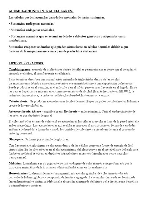 Acumulaciones Intracelulares Pdf Glucógeno Hígado