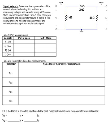 solved using multisim octave or matlab 2 port network determine the z