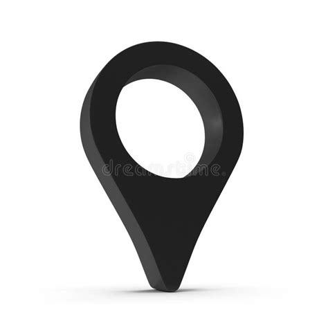 3d Black Map Pointer Location Map Icon Stock Illustration