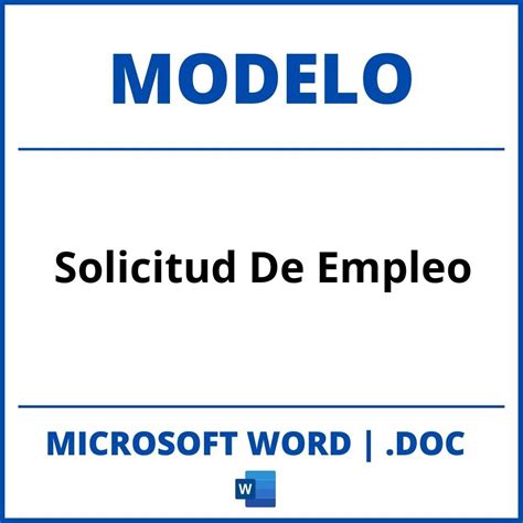 Modelo De Solicitud Simple En Word