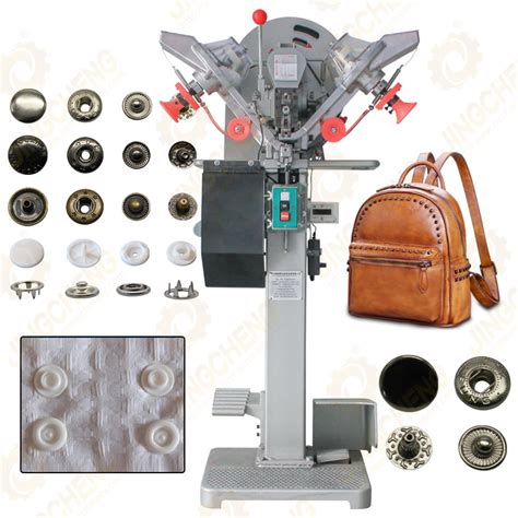 Automatic Plastic Snap Button Attaching Machine Button Hole Industrial