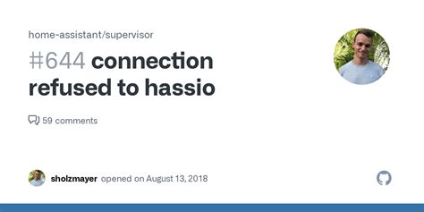 Connection Refused To Hassio · Issue 644 · Home Assistant Supervisor · Github