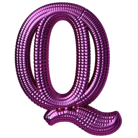 보라색 구체 문자 Q로 만든 기호 프리미엄 벡터